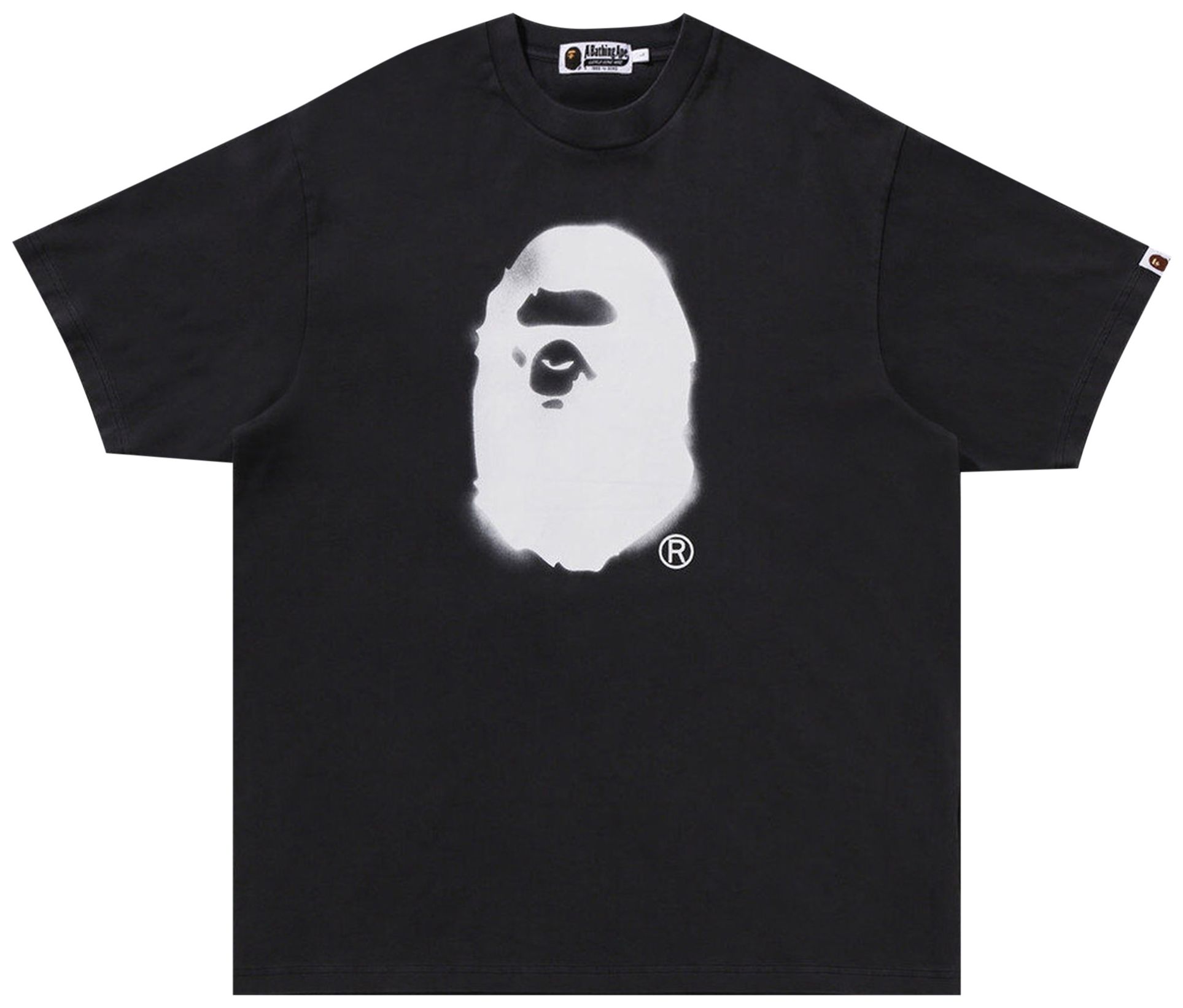 Buy BAPE Spray Ape Head Garment Dyed Relaxed Fit Tee 'Black' - 1K30 109 ...