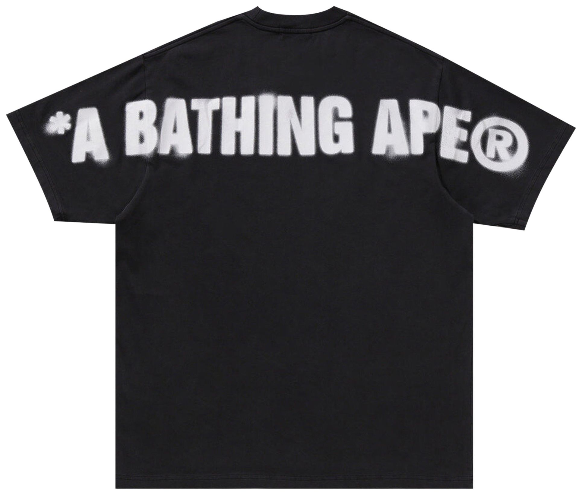 Buy BAPE Spray Ape Head Garment Dyed Relaxed Fit Tee 'Black' - 1K30 109 ...