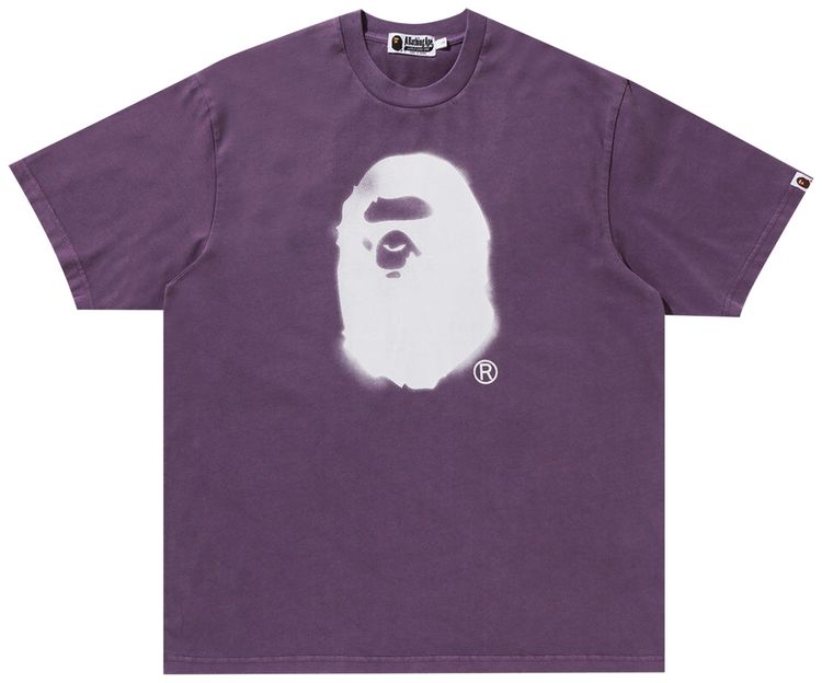 Buy BAPE Spray Ape Head Garment Dyed Relaxed Fit Tee 'Purple' - 1K30 ...