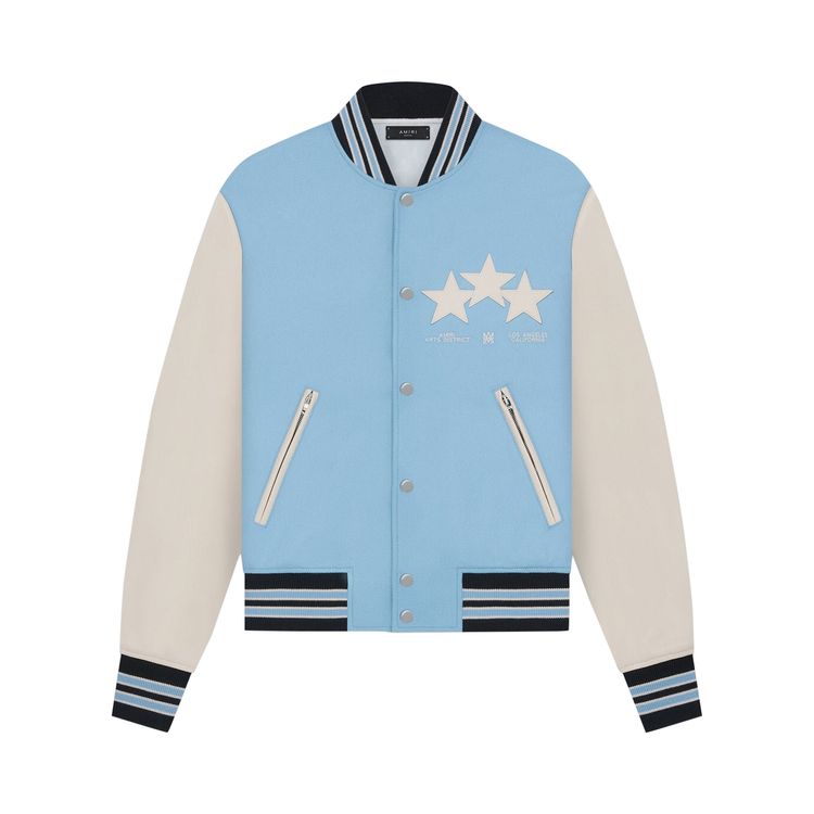 Buy Amiri Oversized Stars Varsity Jacket 'Air Blue' - PS24MOS034 401 ...