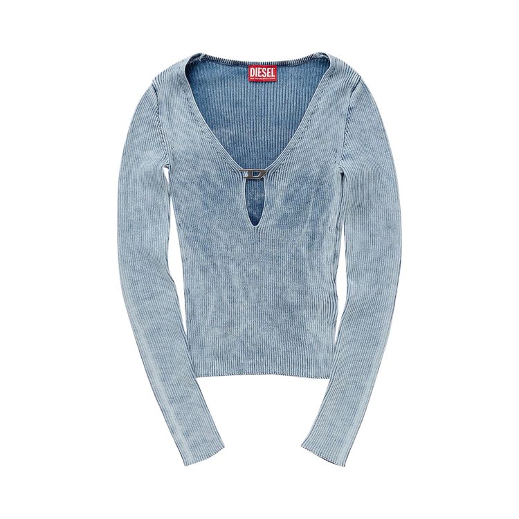 Buy Diesel V Neck Long-Sleeve Top 'Blue' - A124250CHAQ 8NC | GOAT