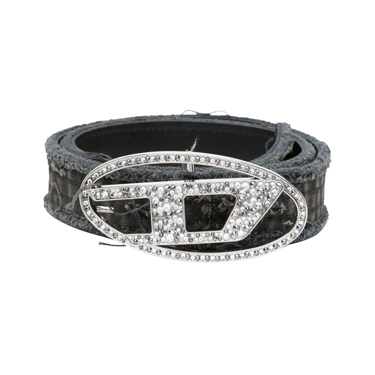 Buy Diesel Canvas Crystal Buckle Belt 'Black' - X09939 PR163 T8013 | GOAT