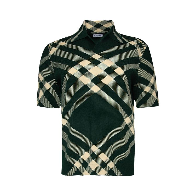 Buy Burberry Vintage Check Ribbed Knit 'Green Check' - 8083111 | GOAT