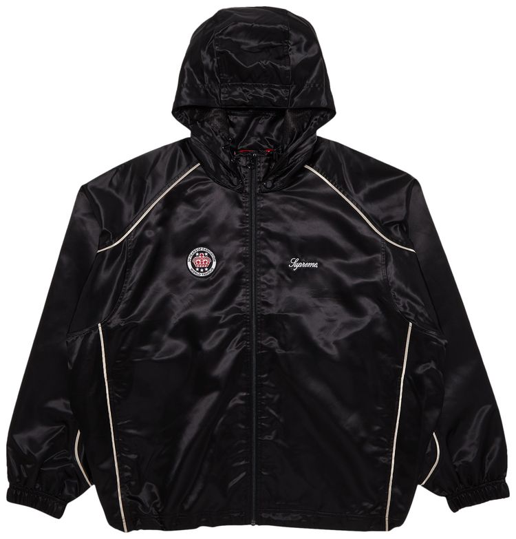Buy Supreme Satin Hooded Track Jacket 'Black' - SS24J24 BLACK | GOAT