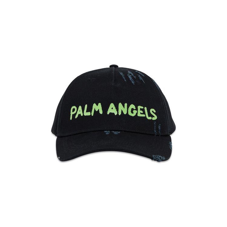 Buy Palm Angels Seasonal Logo Cap 'Black/Green Fluorescent ...