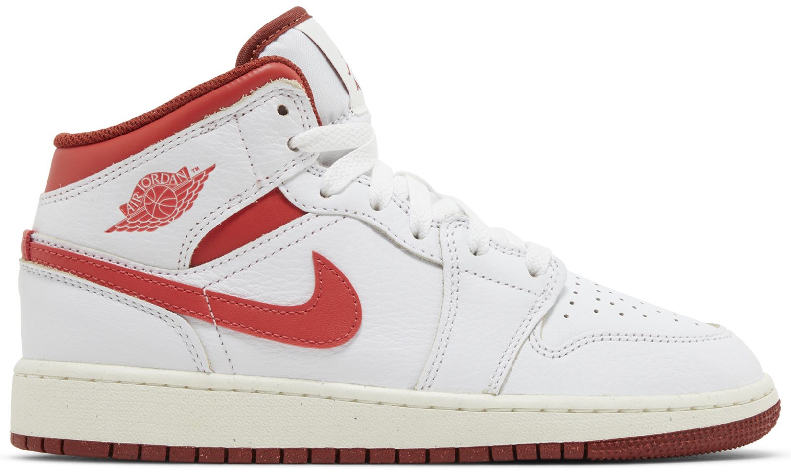 Buy Air Jordan 1 Mid SE GS 'White Dune Red' - FJ3464 160 | GOAT