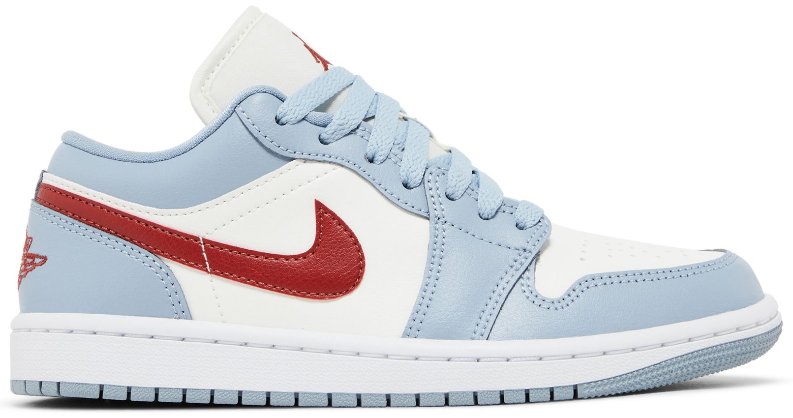 Buy Wmns Air Jordan 1 Low 'Blue Whisper Dune Red' - DC0774 164 | GOAT