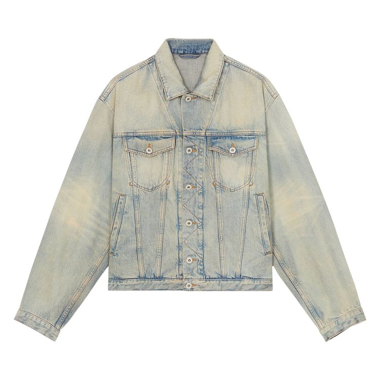 Buy Kenzo Drawn Varsity Denim Trucker Jacket 'Dirty Denim ...
