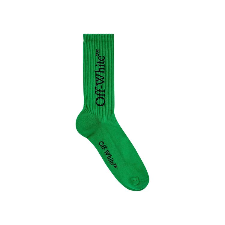 Buy Off-White Mid Bookish Calf Socks 'Green/Black ...