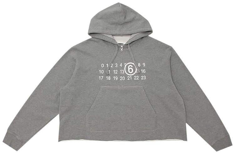 Buy MM6 Maison Margiela Logo Print Half Zip Hoodie 'Grey' - S52GU0204 S25387 853M | GOAT