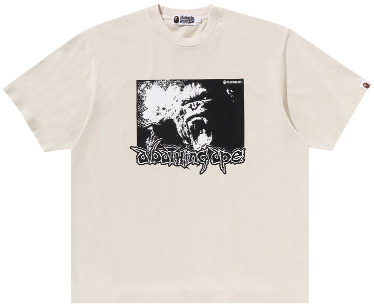 Buy BAPE Mad Ape Graphic Acid Wash Relaxed Fit Tee 'Ivory' - 1K30 109 314 IVORY | GOAT