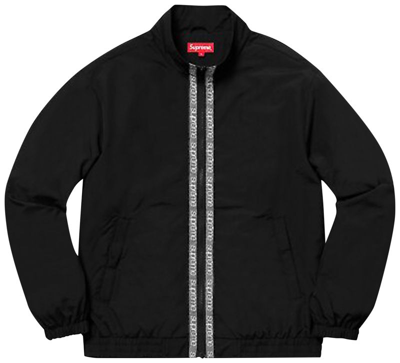 Buy Supreme Classic Logo Taping Track Jacket 'Black' - SS18J2 BLACK | GOAT