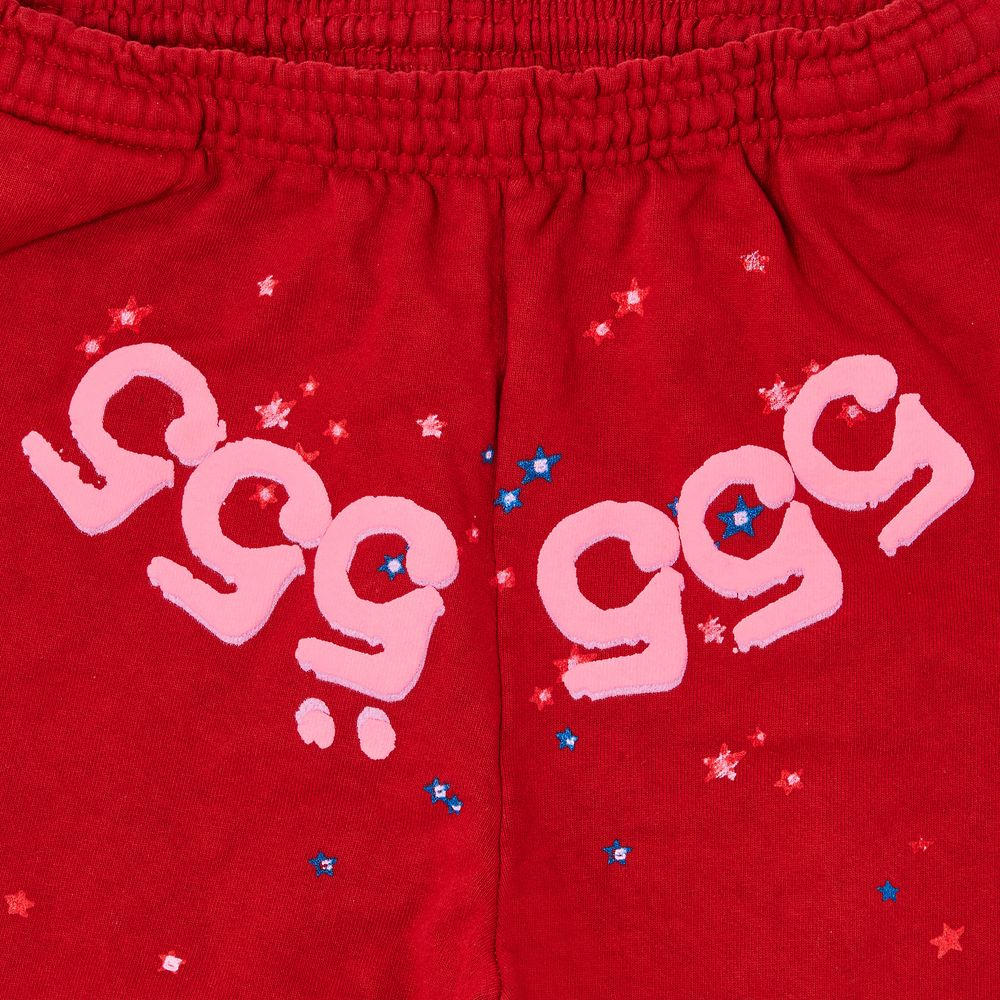 Buy Sp5der Number 555 Sweatpants 'Red' - 2406 1FW210204N5S RED | GOAT