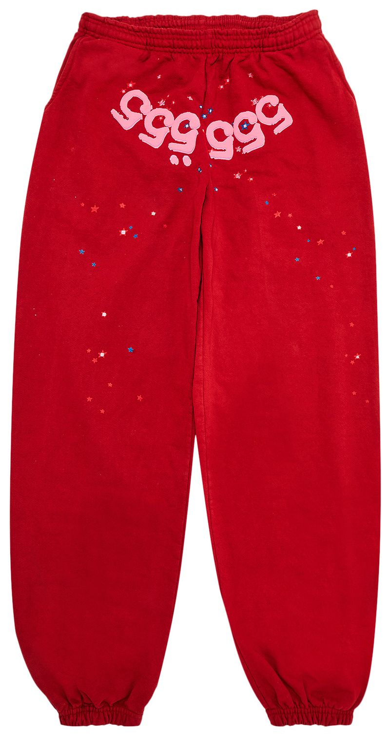 Buy Sp5der Number 555 Sweatpants 'Red' - 2406 1FW210204N5S RED | GOAT