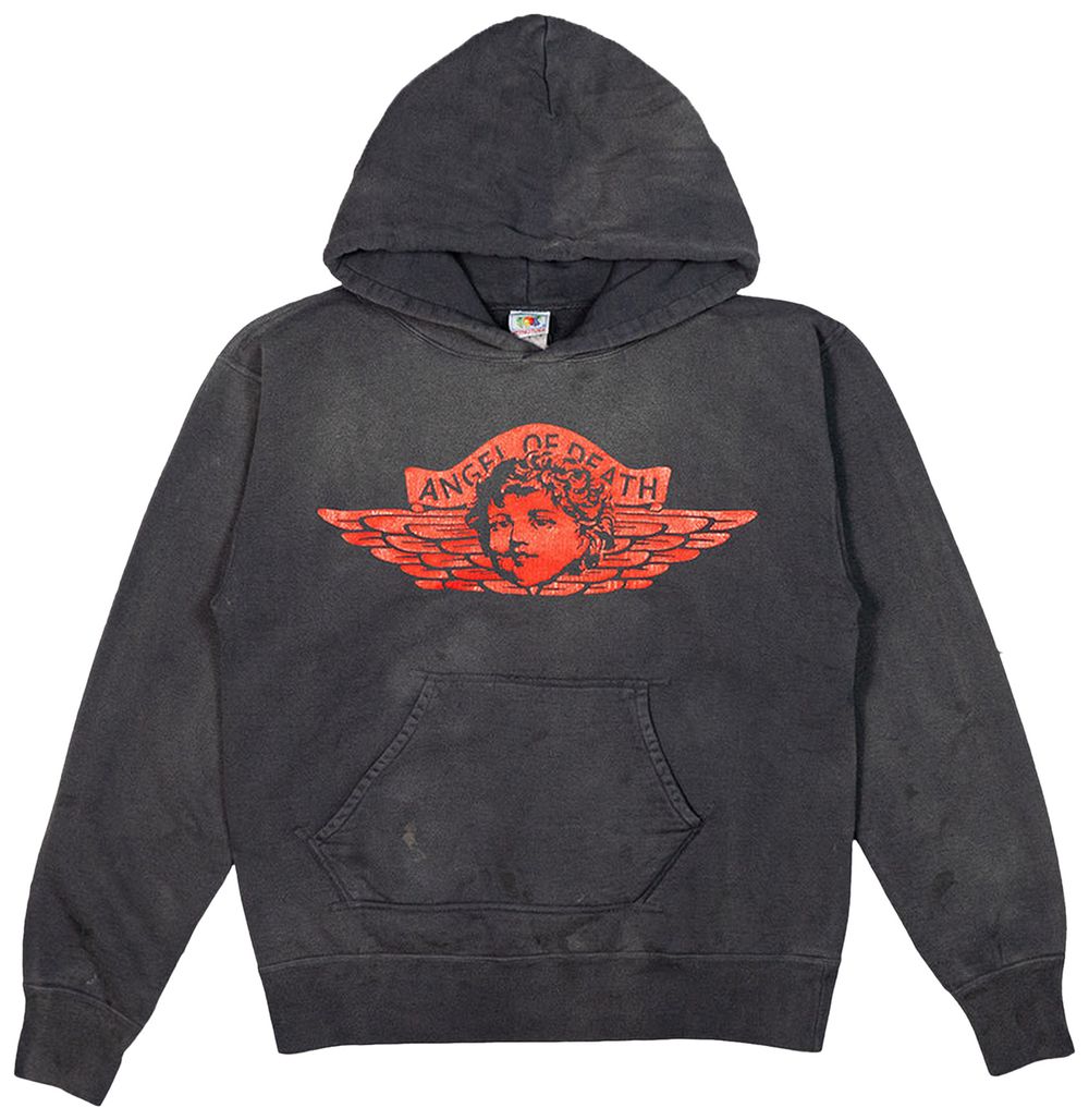 Buy Saint Michael Angel Hoodie 'Black' - SM YS8 0000 034 | GOAT