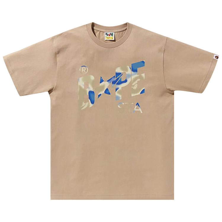 Buy BAPE Liquid Camo Bape Sta Logo Tee 'Beige' - 1K30 110 030 BEIGE | GOAT