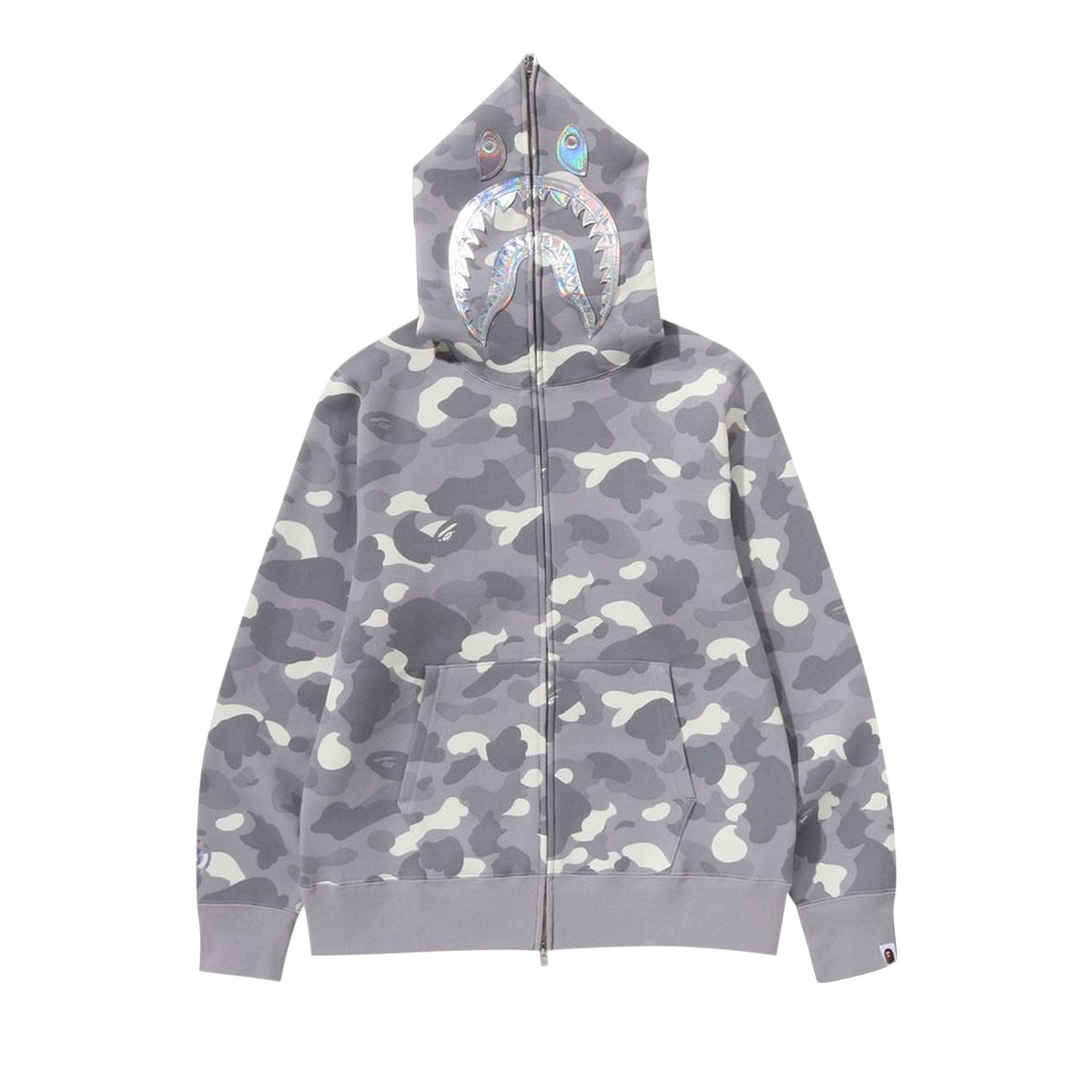 Buy BAPE City Camo Shark Full Zip Hoodie 'Grey' - 1K30 115 003 GREY | GOAT