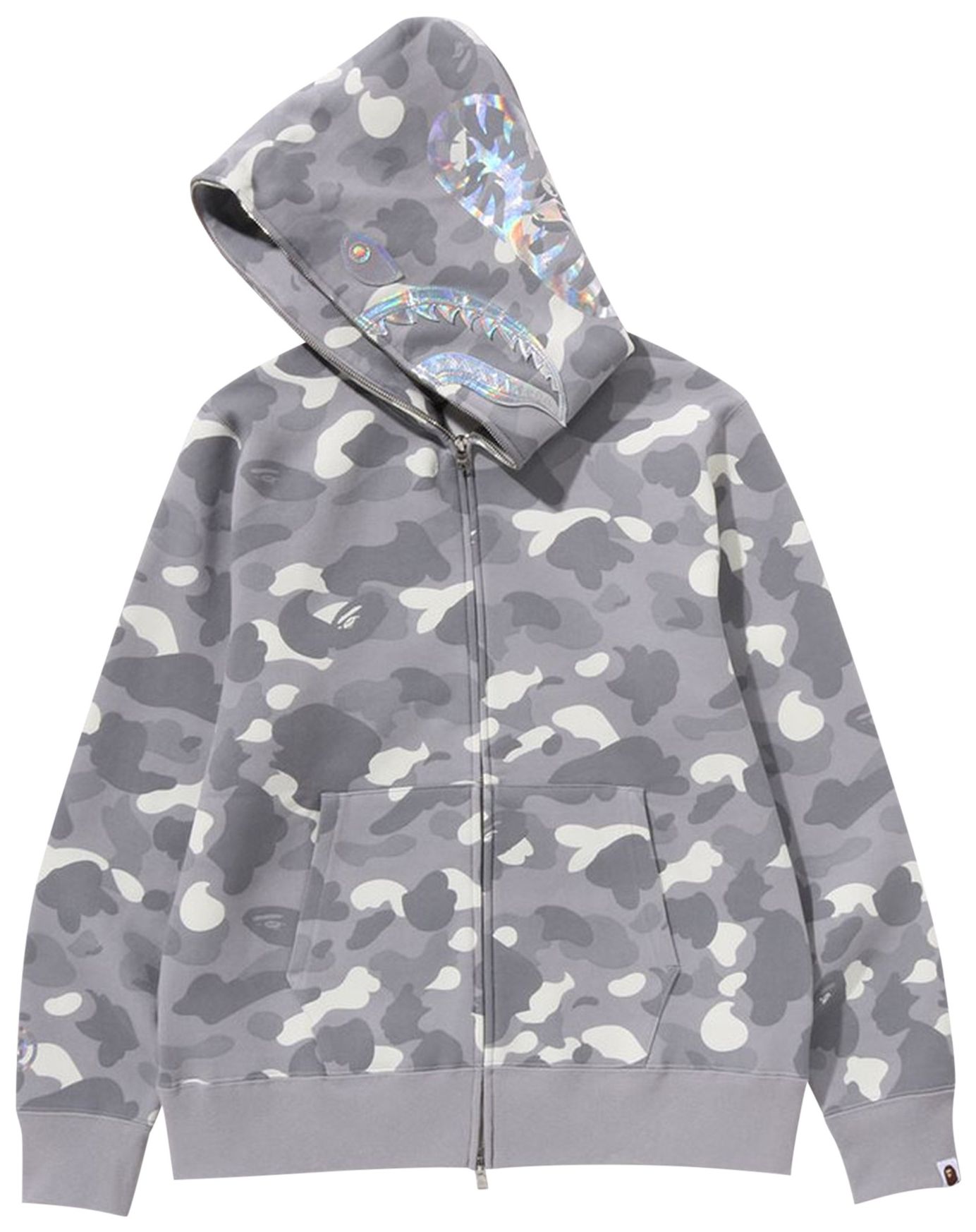 Buy BAPE City Camo Shark Full Zip Hoodie 'Grey' - 1K30 115 003 GREY | GOAT