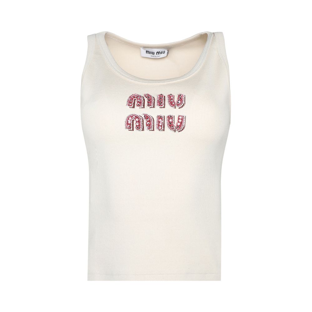 Buy Miu Miu Tank Top 'White' - MJT682 S OOO F0HAT | GOAT