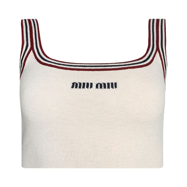 Buy Miu Miu Knit Crop Tank Top 'Natural' - MMV151 S OOO F0018 | GOAT