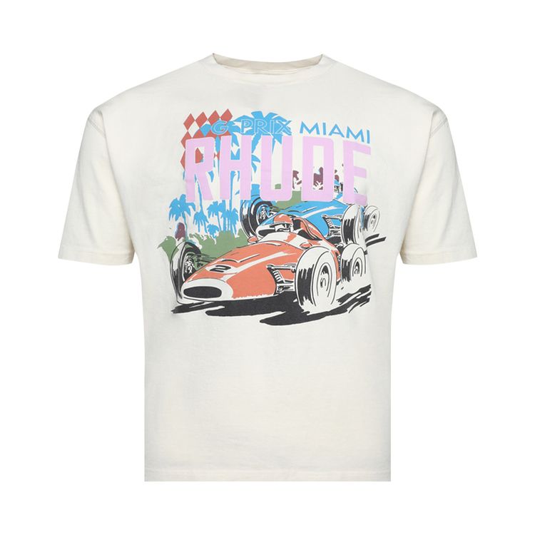 Buy Rhude Miami GP Tee 'Vintage White' - SS24TT433206110611 | GOAT