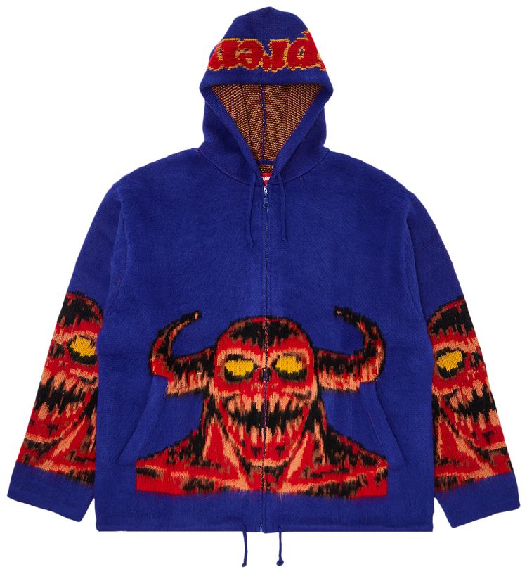 Buy Supreme x Toy Machine Zip Up Hooded Sweatshirt 'Blue' - SS24SK16 ...