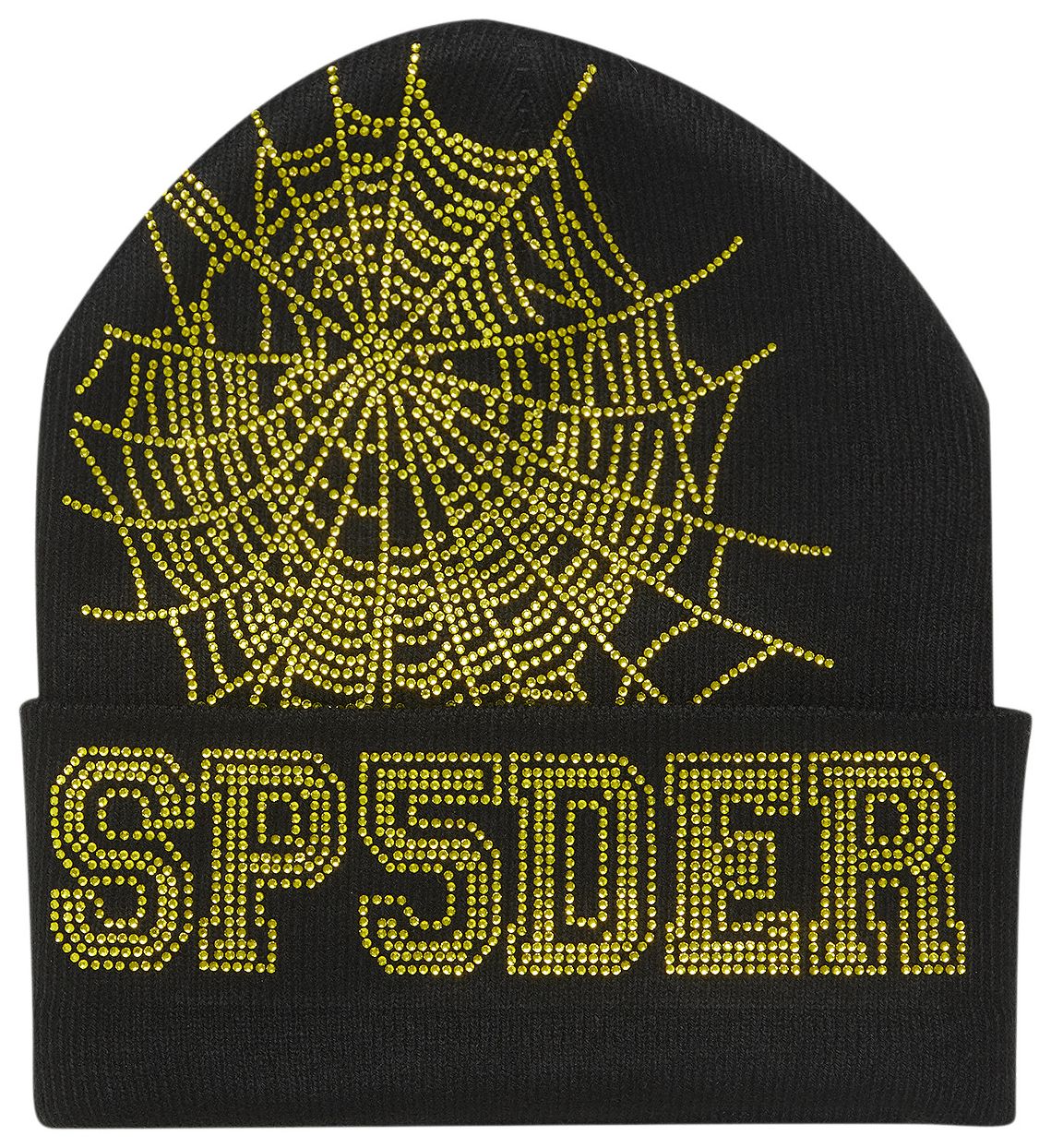 Buy Sp5der Web Beanie 'Onyx/Yellow' - U12BN002WBBY | GOAT