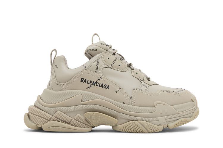 Buy Balenciaga Wmns Triple S Sneaker 'All Over Logo - Beige' - 524039 ...