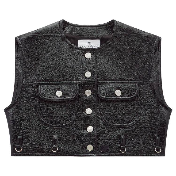 Buy Courrèges Multiflex Vinyl Cropped Vest 'Black ...