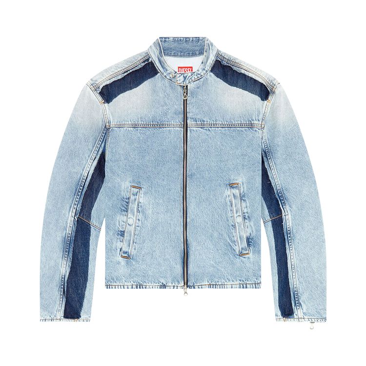 Buy Diesel Regular Fit Trucker Zipped Jacket 'Blue' - A13125 0GHAC 01 ...