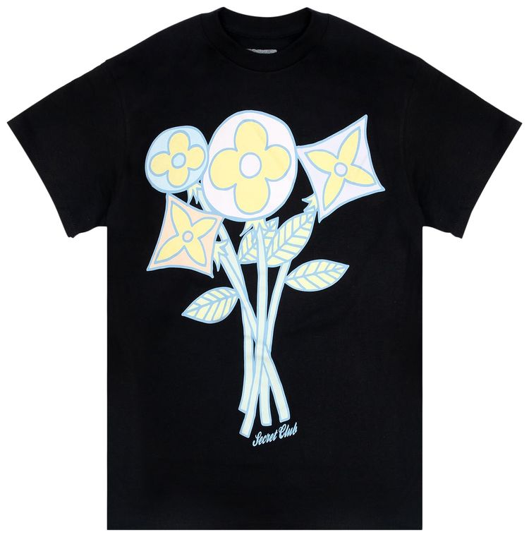 Buy Market Secret Club Flower T-Shirt 'Black' - 399001972 BLAC | GOAT