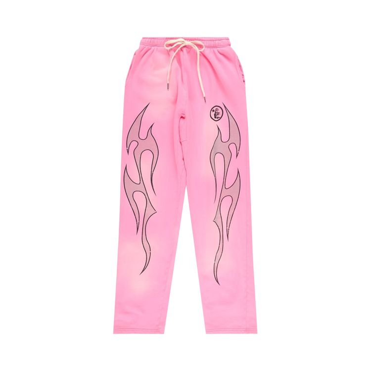 Buy Hellstar Flame Sweatpants 'Pink/Silver' - HS T16 PINK | GOAT