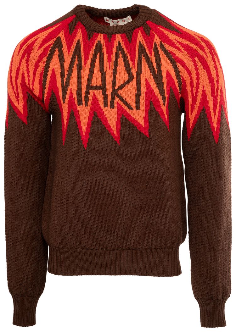 Buy Marni Fire Island Logo Roundneck Sweater 'Chestnut' - GCMG0363Q0 ...