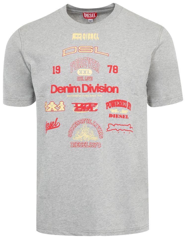 Buy Diesel T-Shirt 'Melange Grey' - A13284 0QIAM 9CB | GOAT