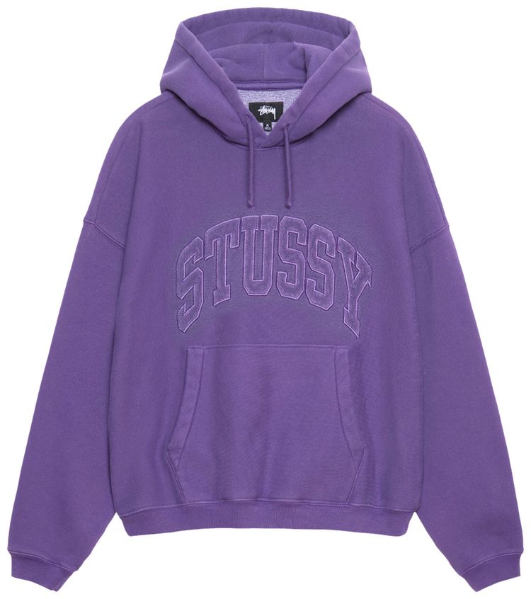 Buy Stussy Embroidered Relaxed Hoodie 'Purple' - 118538 PURP | GOAT