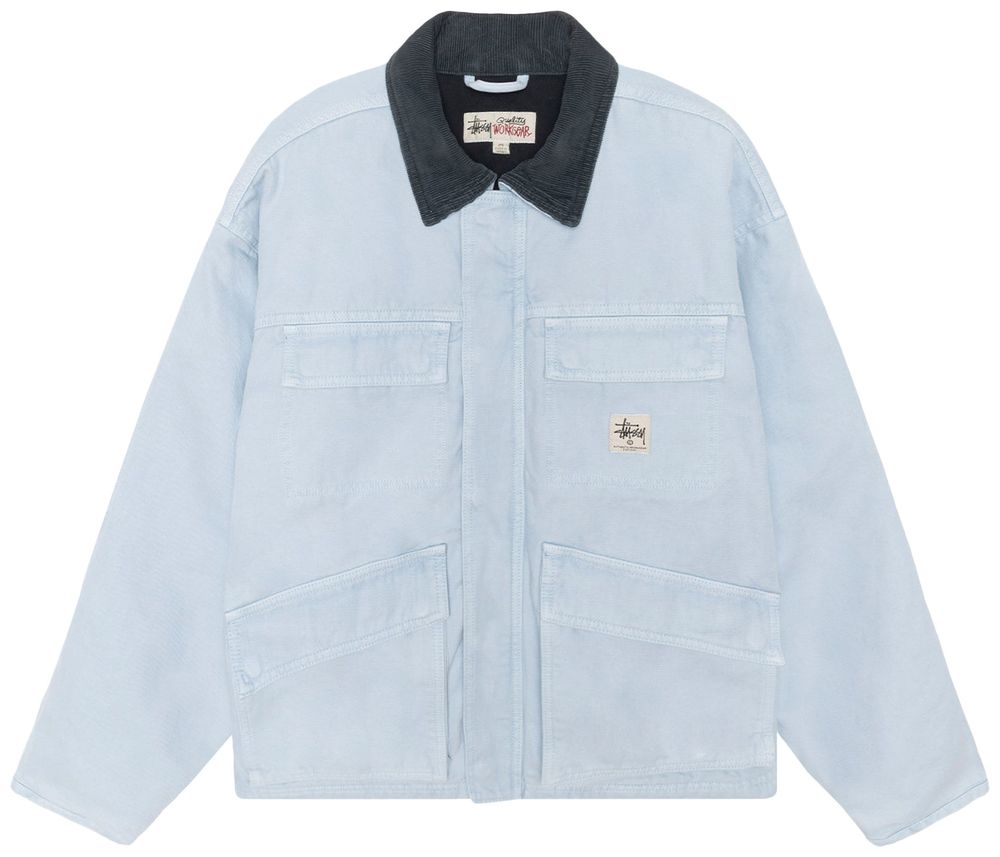 Buy Stussy Washed Canvas Shop Jacket 'Light Blue' - 115589 LIGH | GOAT