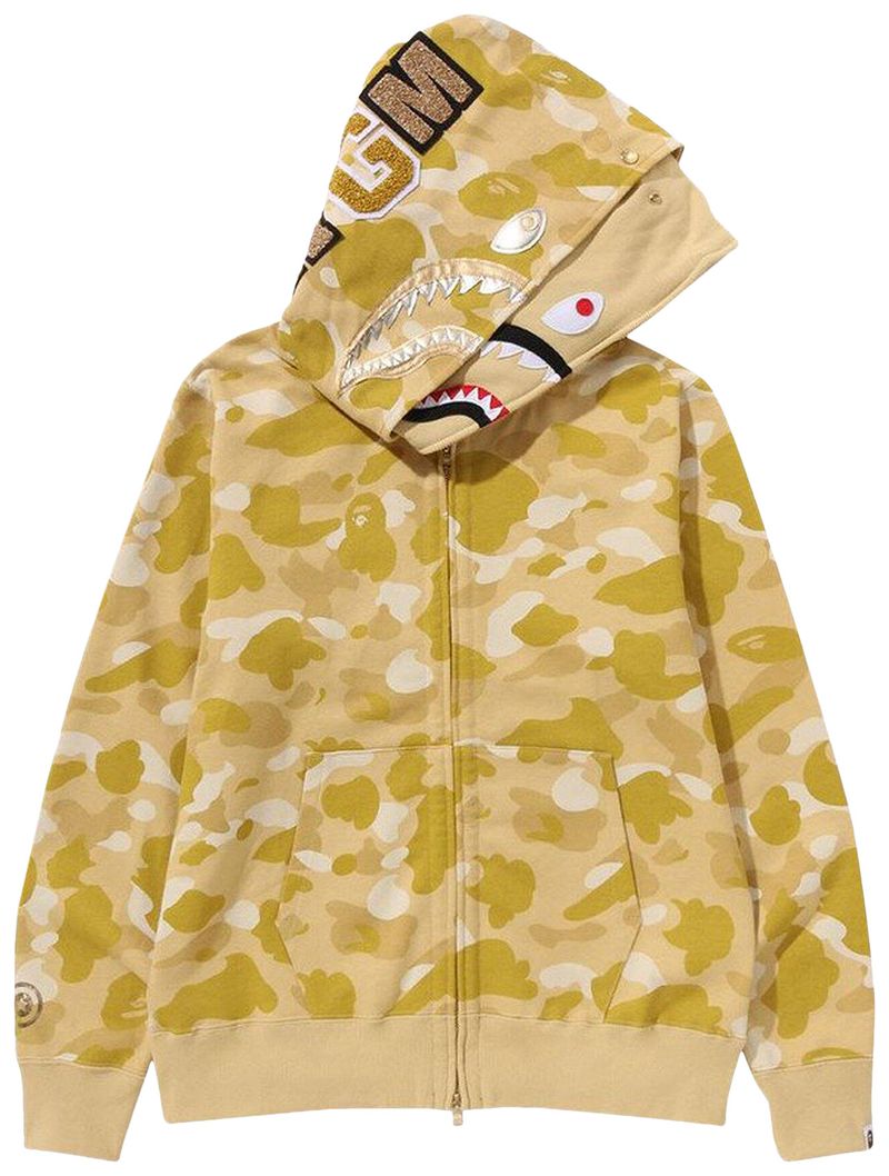 Buy BAPE Color Camo Double Shark Full Zip Hoodie 'Yellow' - 1K30 115 ...
