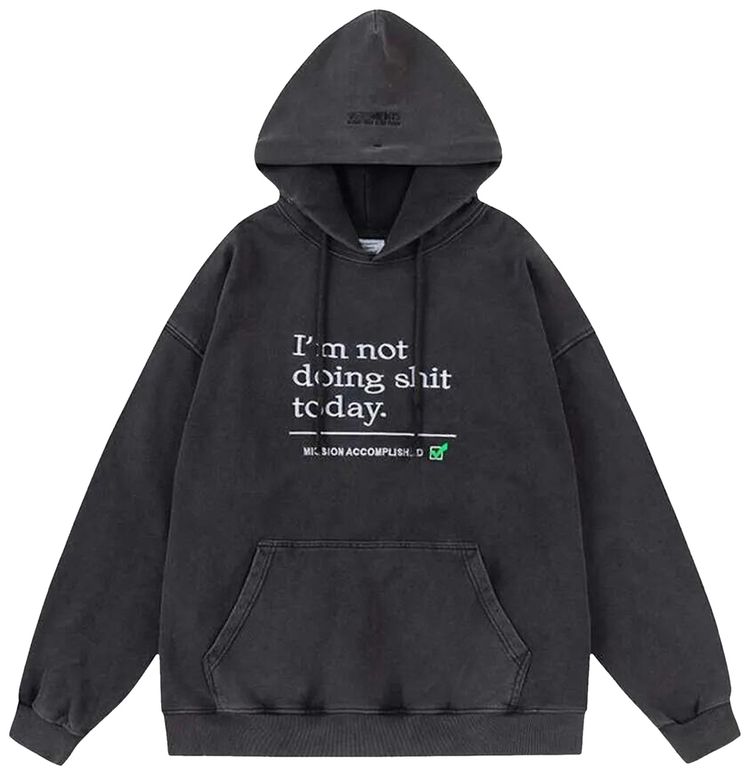 Buy Vetements Not Doing Shit Today Hoodie 'Washed Black' - UE54HD180B ...