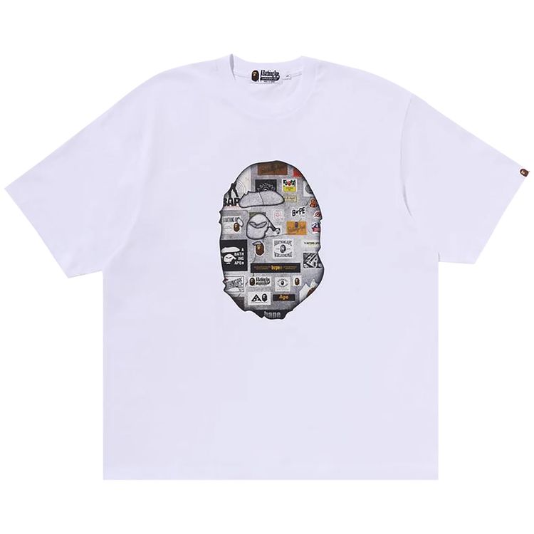 Buy BAPE Multi Logo Big Ape Head Relaxed Fit Tee 'White' - 1J20 109 016 ...