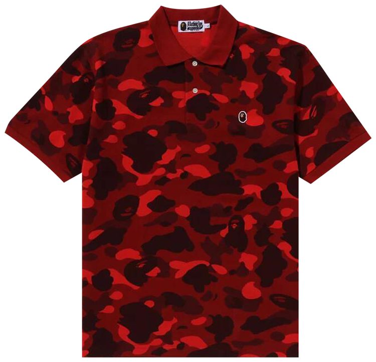 Buy Bape Color Camo Ape Head One Point Polo Red 1j80 112 001 Red Goat