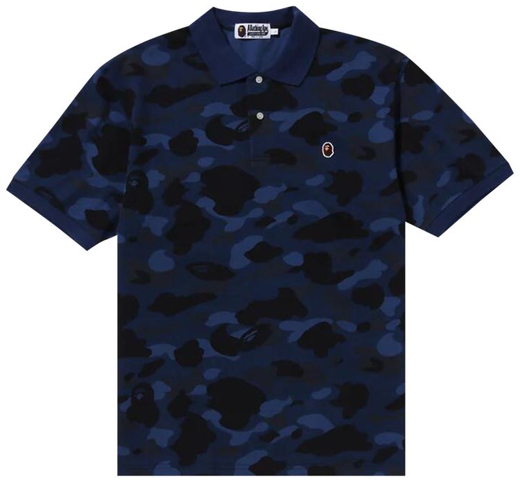 Buy Bape Color Camo Ape Head One Point Polo Navy 1j80 112 001 Navy
