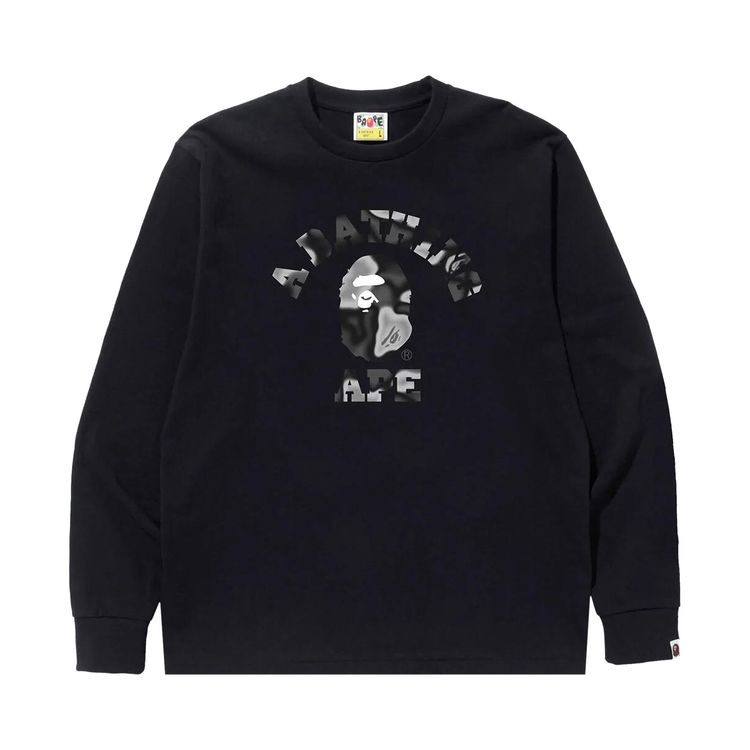 Buy BAPE Liquid Camo College Long-Sleeve Tee 'Black' - 1K30 111 005 ...
