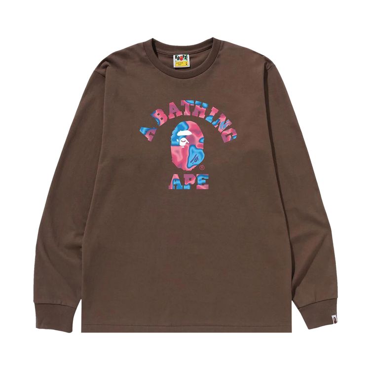 Buy BAPE Liquid Camo College Long-Sleeve Tee 'Brown' - 1K30 111 005 ...