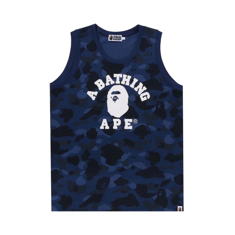 Buy BAPE Color Camo College Tank Top 'Navy' - 1J30 108 003 NAVY | GOAT
