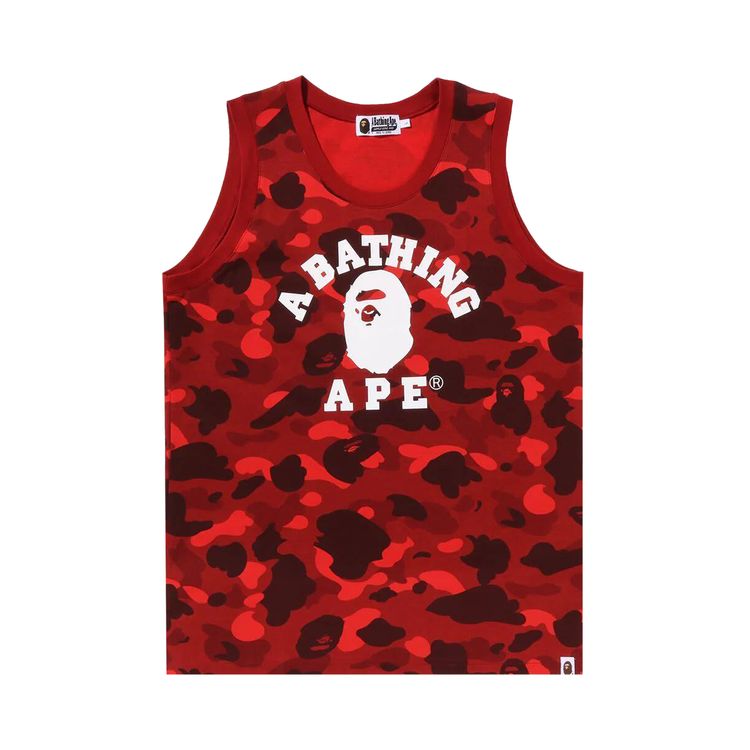Buy BAPE Color Camo College Tank Top 'Red' - 1J30 108 003 RED | GOAT UK