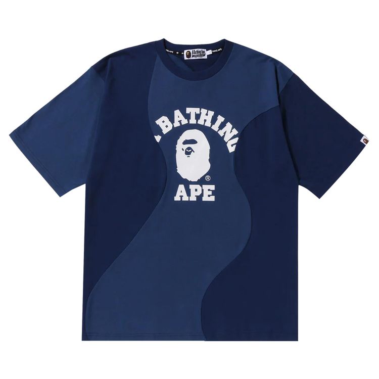 Buy BAPE Cutting College Relaxed Fit Tee 'Navy' - 1J30 109 011 NAVY | GOAT