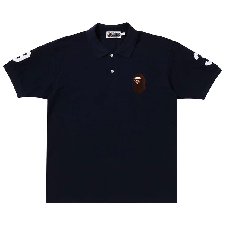 Buy BAPE Large Ape Head Polo 'Navy' - 1I25 112 001 NAVY | GOAT