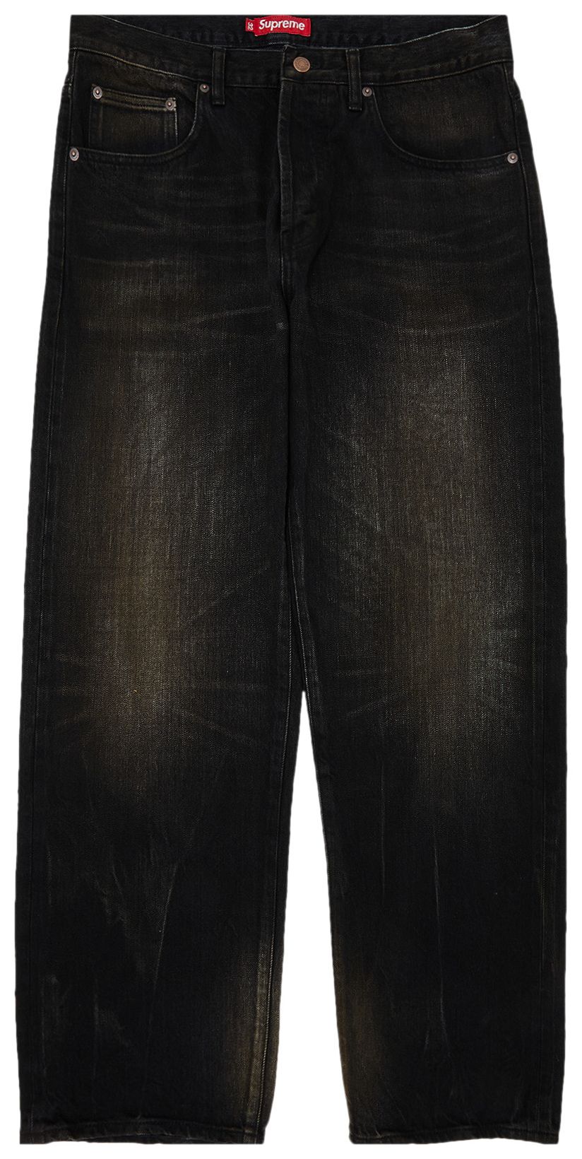 Buy Supreme Distressed Loose Fit Selvedge Jean 'Washed Black' - SS24P24 ...