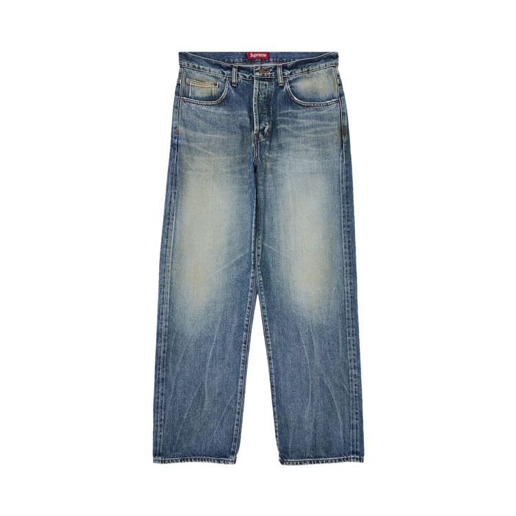 Buy Supreme Distressed Loose Fit Selvedge Jean 'Washed Indigo ...