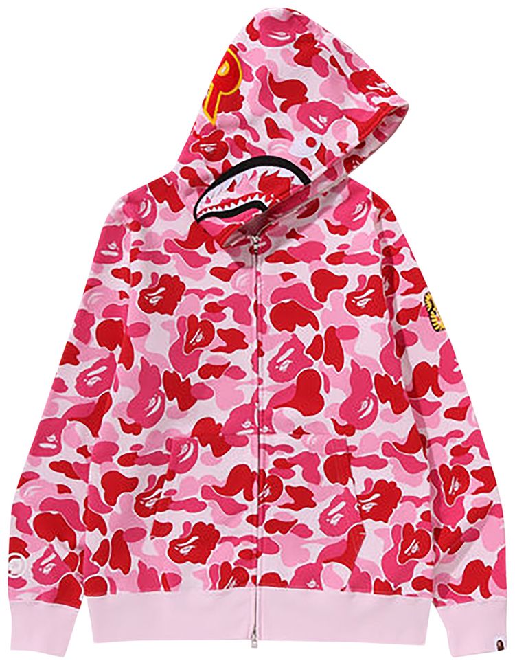 Buy BAPE ABC Camo Shark Full Zip Hoodie 'Pink' - 1K30 115 005 PINK | GOAT